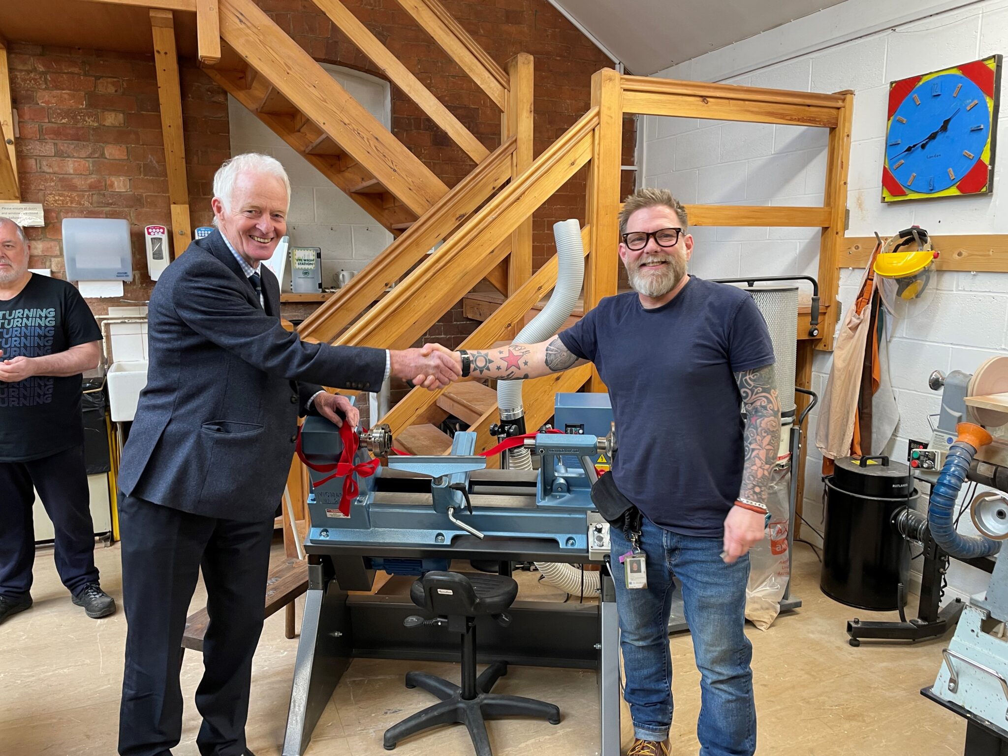Donating a lathe at Workbridge - The Worshipful Company of Turners